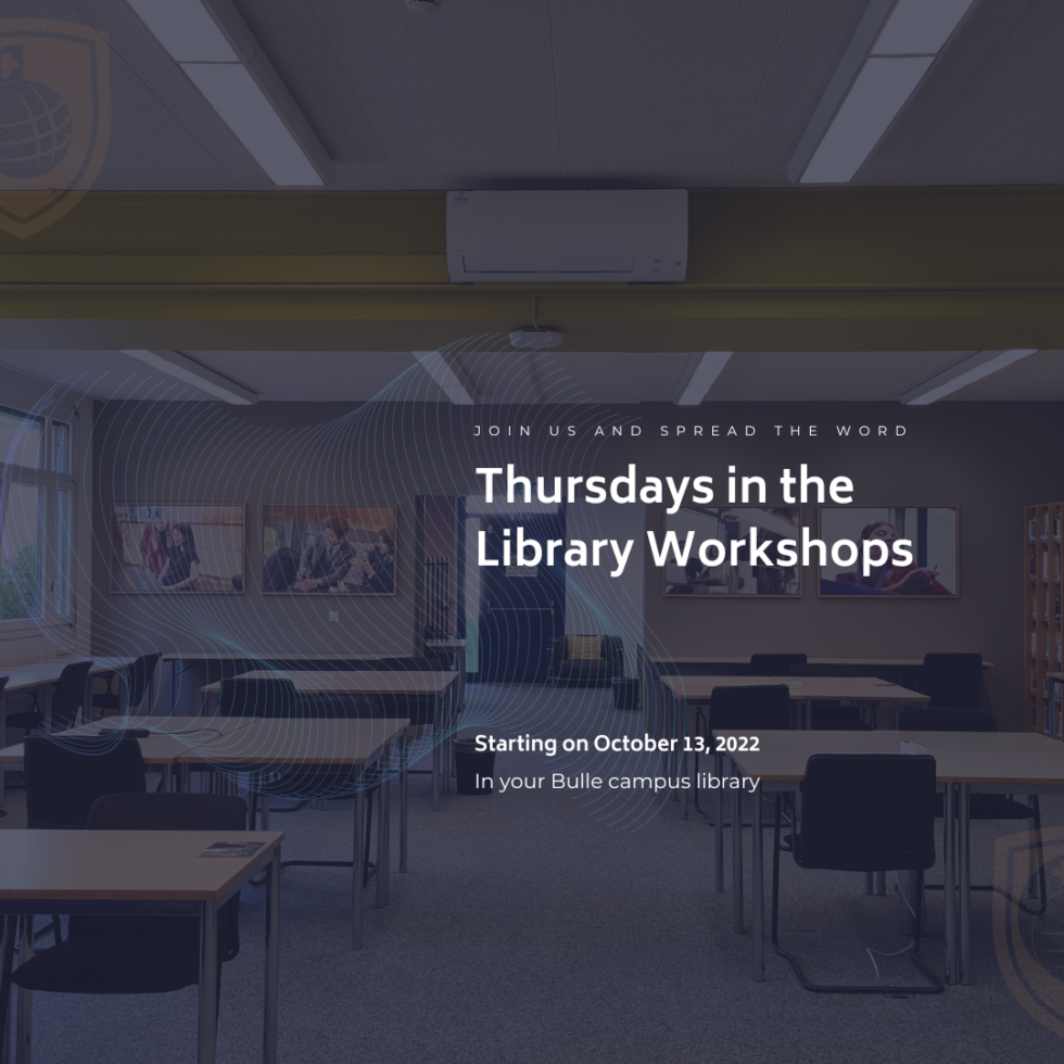 Thursdays in the Library workshops | Library Glion